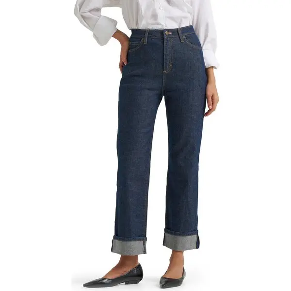 LEEM Marilyn High Waist Straight Leg Jeans - Rinse