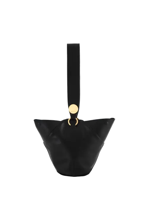 ESTHERA 9pm Sculptural Leather Maxi Bag