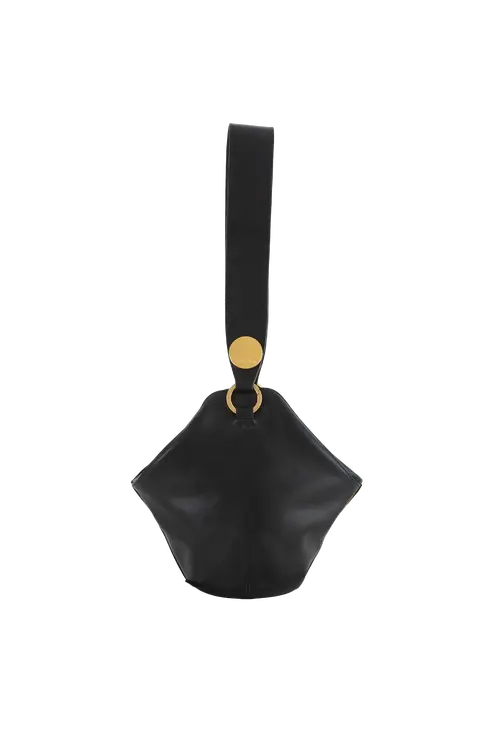 ESTHERA 9pm Sculptural Leather Maxi Bag