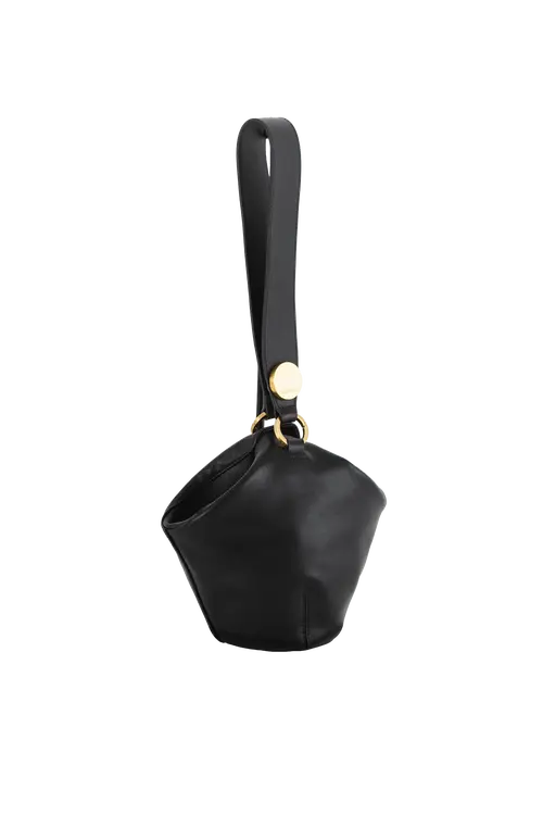 ESTHERA 9pm Sculptural Leather Maxi Bag