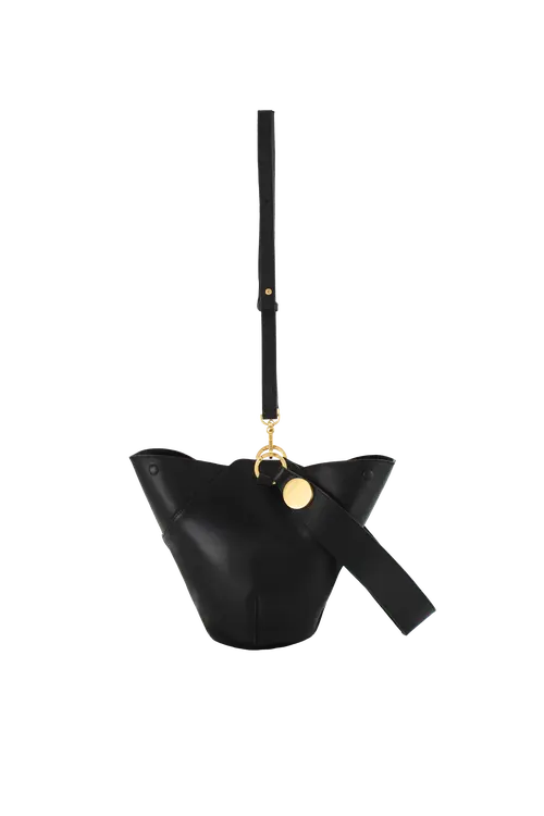 ESTHERA 9pm Sculptural Leather Maxi Bag