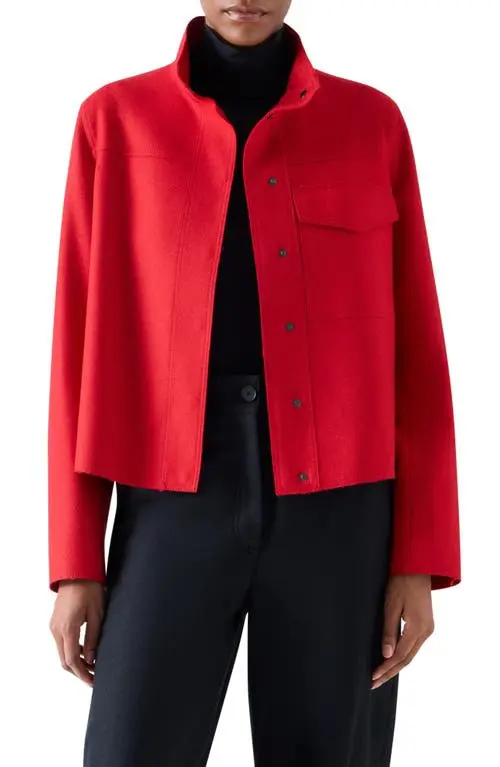 Akris Felted Wool Blend Jacket - Rusty Red