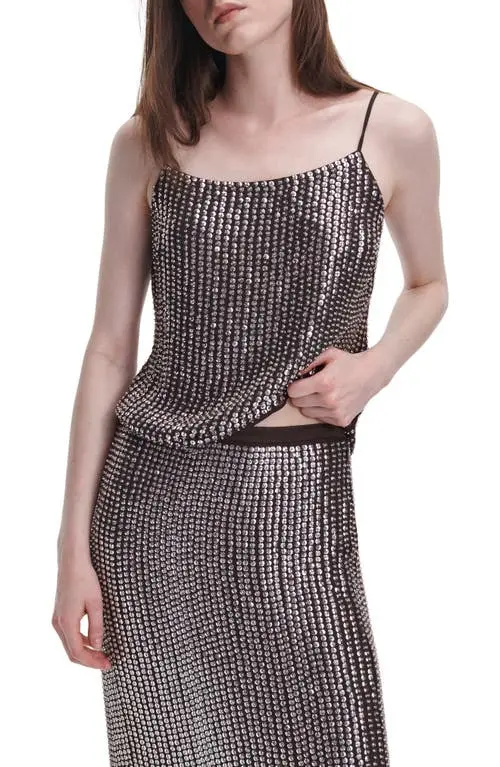 Rag & Bone Lili Beaded Tank - Chocolate