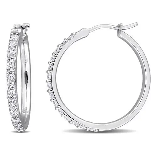 JULIANNA B. Lab-grown Diamond Hoop Earrings - Sterling Silver
