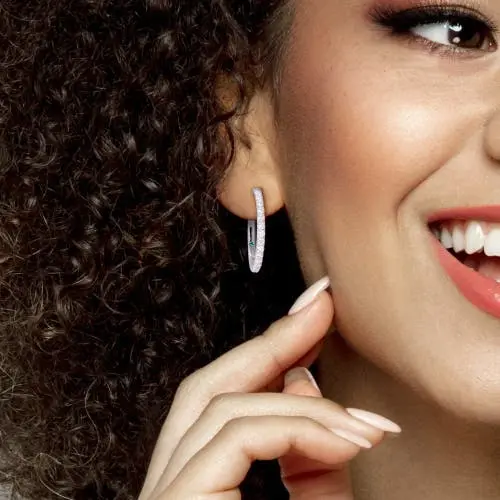 JULIANNA B. Lab-grown Diamond Hoop Earrings