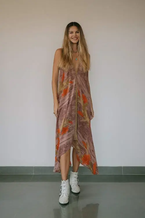 SUN CHILD Classic Silk Dress Quinn