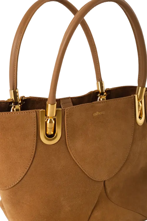 ESTHERA 4pm Suede Leather Mini Handbag