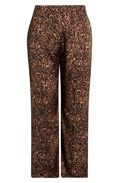 TAHARI ASL Leopard Print Wide Leg Pants