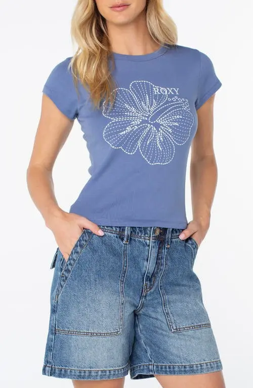 Roxy Stitched Bloom Graphic 90s Baby T-shirt - Wild Wind