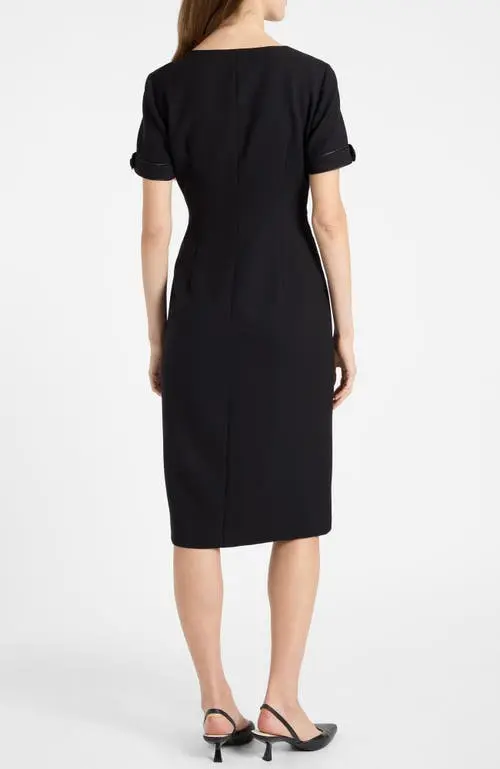 Santorelli Bri Midi Dress In Soft Stretch Crepe