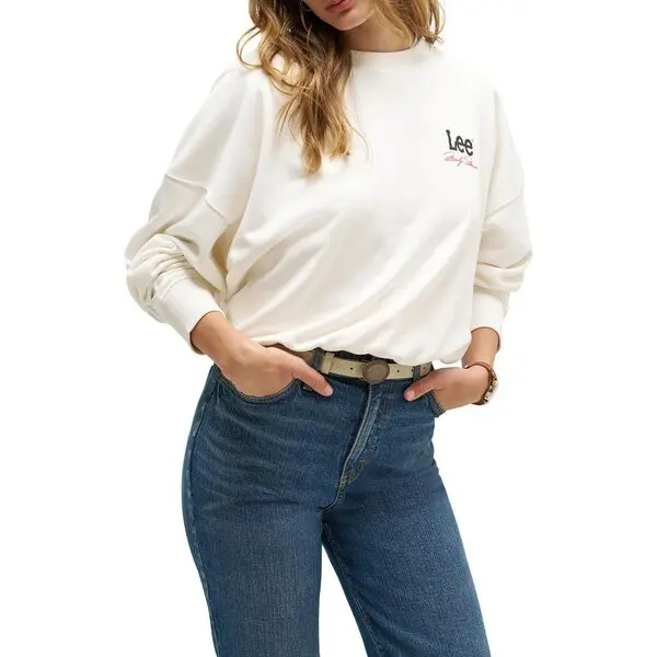 LEEM X Marilyn Monroe Graphic Crewneck Sweatshirt - White Star