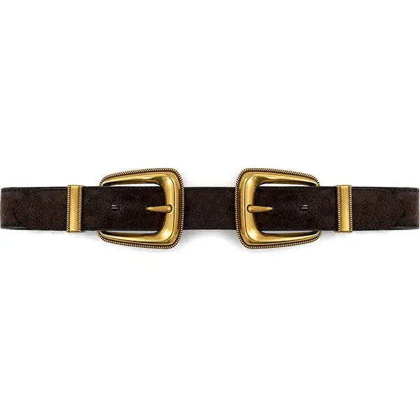 Veronica Beard Arch Suede Double Buckle Belt