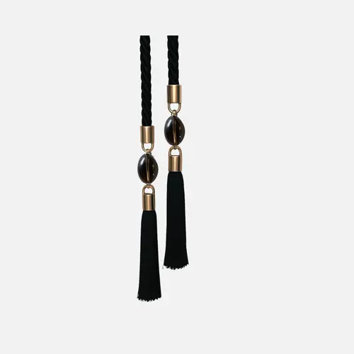 DANIELA MILLAN JEWELRY Silk Tassel Belt With Quartz - Black
