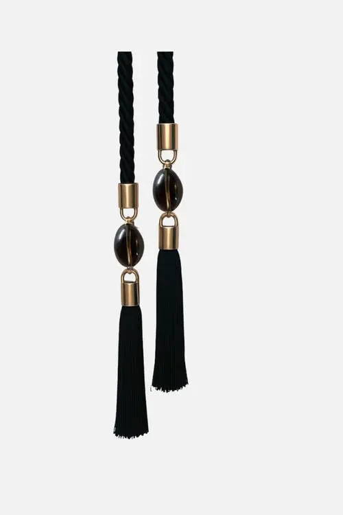 DANIELA MILLAN JEWELRY Tassel Belt - Black