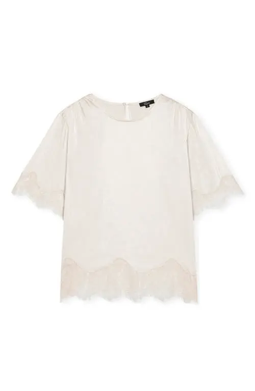 Rails Sonora Lace Trim Short Sleeve Top