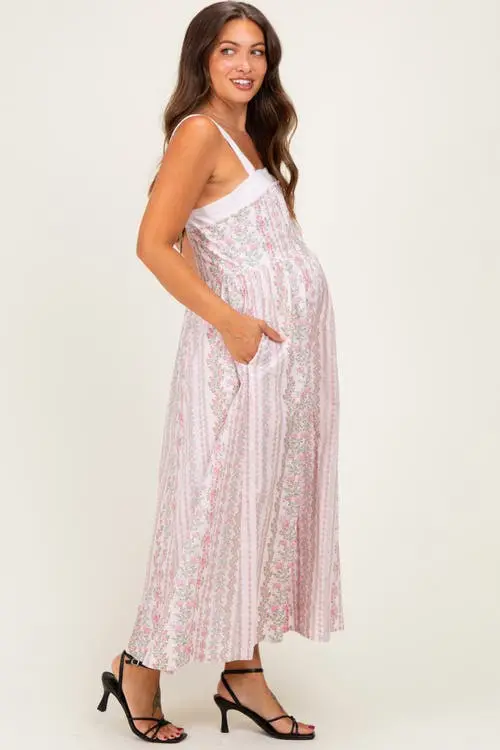 PINKBLUSH Floral Print Square Neck Maxi Dress