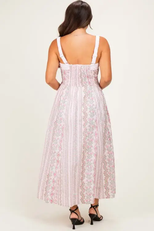 PINKBLUSH Floral Print Square Neck Maxi Dress