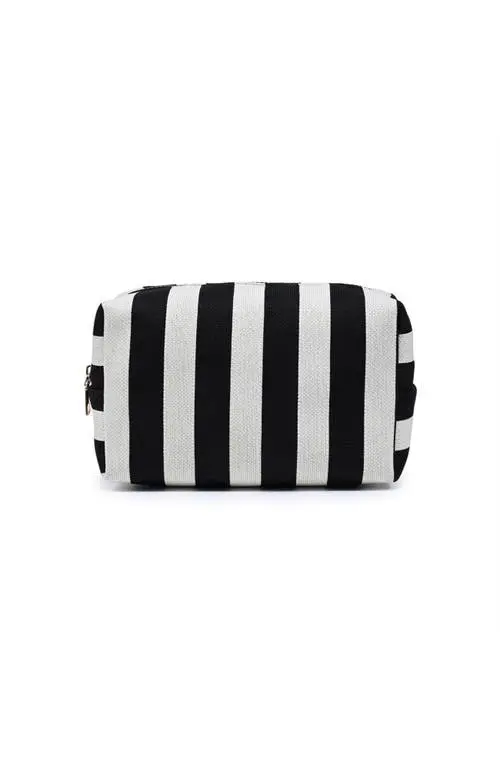 URBAN ESSENTIALS Essential Stripe Cosmetic & Travel Organizer Pouch - Black Ivory
