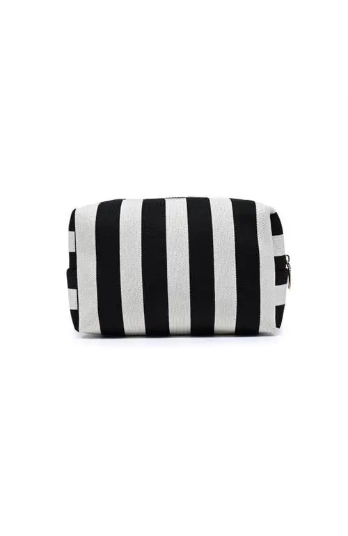 URBAN ESSENTIALS Essential Stripe Cosmetic & Travel Organizer Pouch - Black Ivory