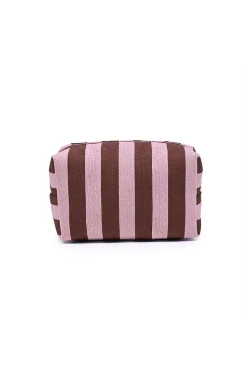 URBAN ESSENTIALS Stripe Cosmetic Pouch - Pink Brown