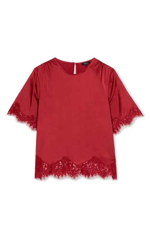 Rails Sonora Lace Trim Satin Top