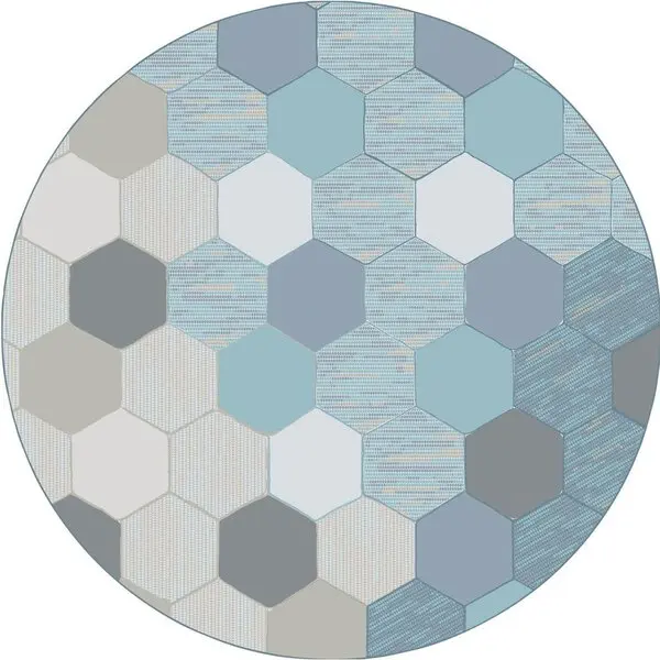 KAPLAN EARLY LEARNING COMPANY Sense Of Place Round Carpet5 - Blue