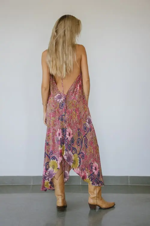 SUN CHILD Classic Silk Dress Tatum