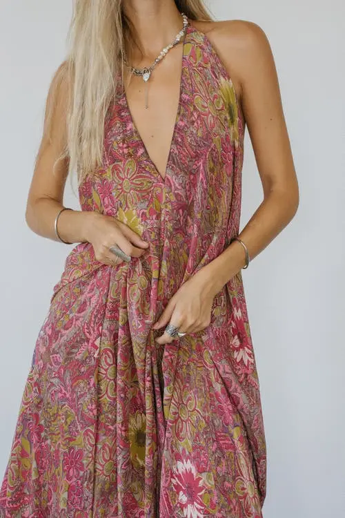 SUN CHILD Classic Silk Dress Tatum