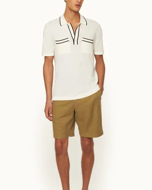 Orlebar Brown Keeling Tailored-fit Polo Shirt - White Sand/black