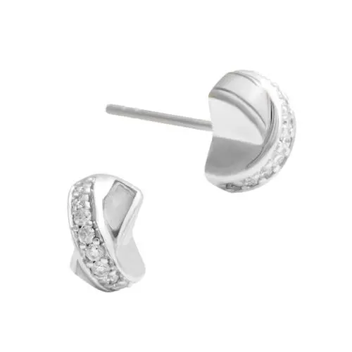 JAN LESLIE Marseille Sterling Silver Crossover Stud Earrings