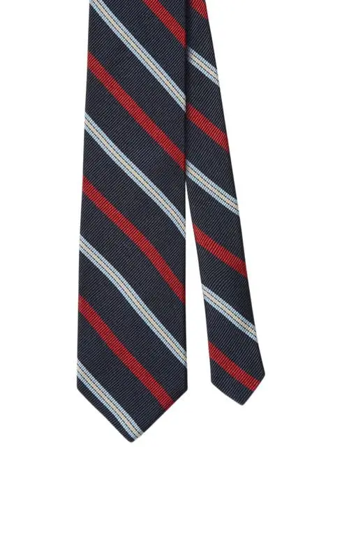 Robert Talbott Robert Multi Rib Stripe Best Of Class Necktie - Navy Multi