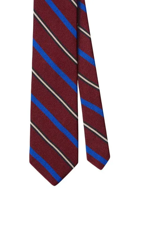 Robert Talbott Multi Rib Stripe Necktie - Wine Multi
