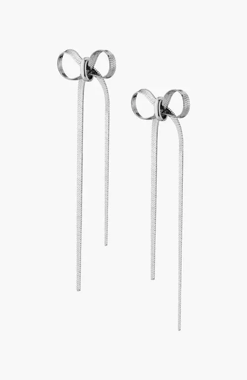 AURATE Mini Herringbone Bow Earrings