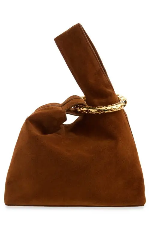 Veronica Beard Suede Top Handle Bag - Tobacco
