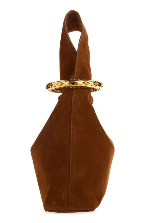 Veronica Beard Suede Top Handle Bag - Tobacco