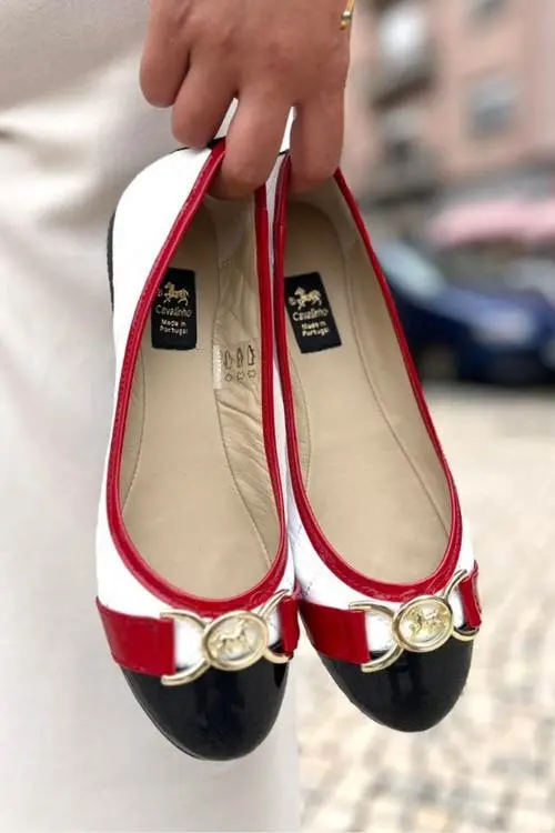 CAVALINHO Sabrina Leather Flats 82 - Navy/white/red