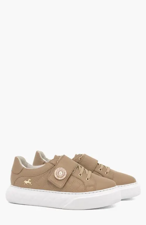 CAVALINHO Diamond Embellished Leather Platform Sneakers