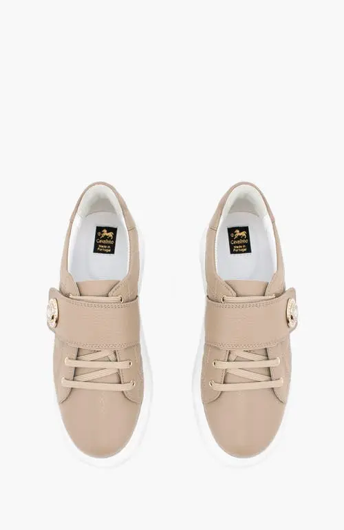 CAVALINHO Diamond Embellished Leather Platform Sneakers