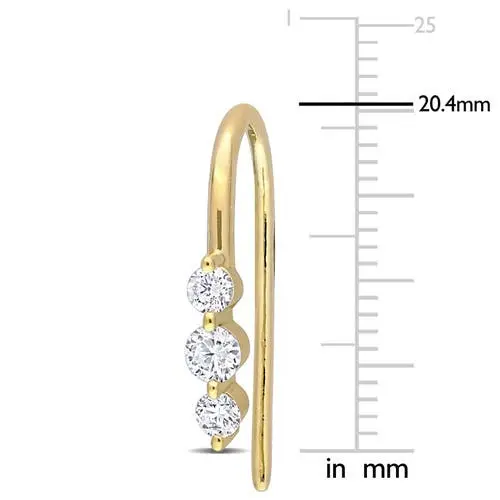 JULIANNA B. Diamond 3-stone Hook Earrings 10k Gold