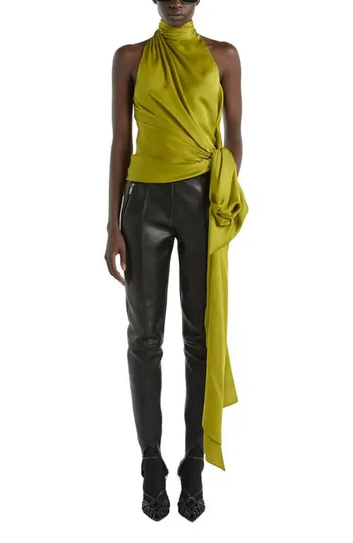 Balmain Open-back Silk Chiffon Top