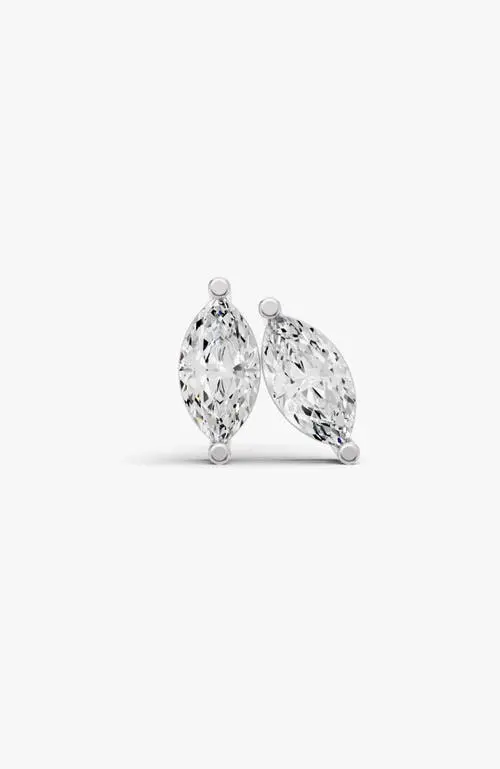 SEREIA OFFICIAL 14k Gold Studs Earrings 0.25 Ct Marquise Prong Solitaire - White Gold
