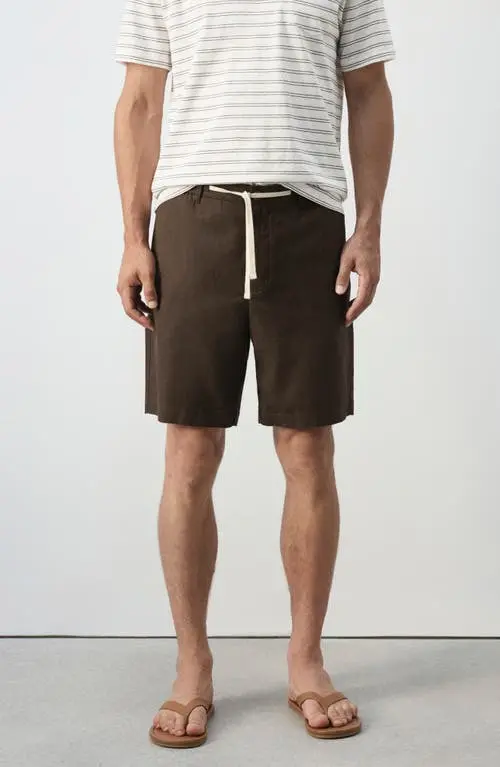 Mango Cotton & Linen Bermuda Shorts - Brown