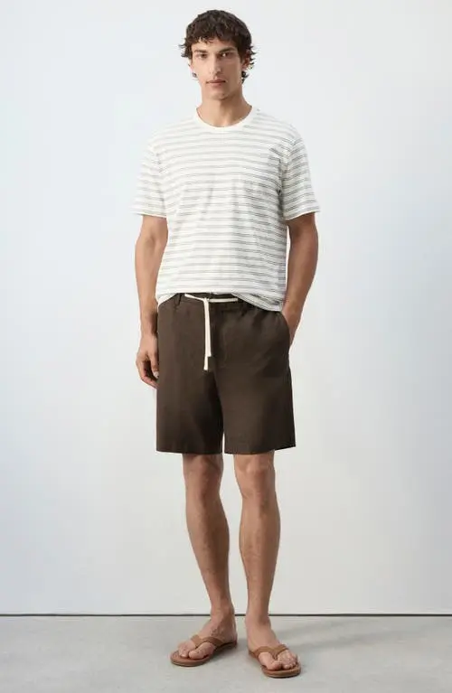 Mango Cotton & Linen Bermuda Shorts - Brown