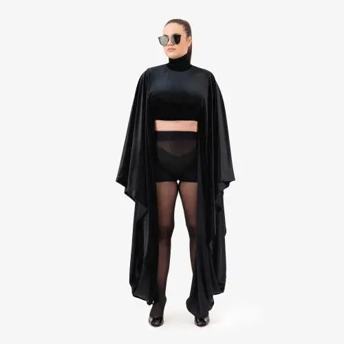 UCHÈ Velvet Agbada Cropped Top