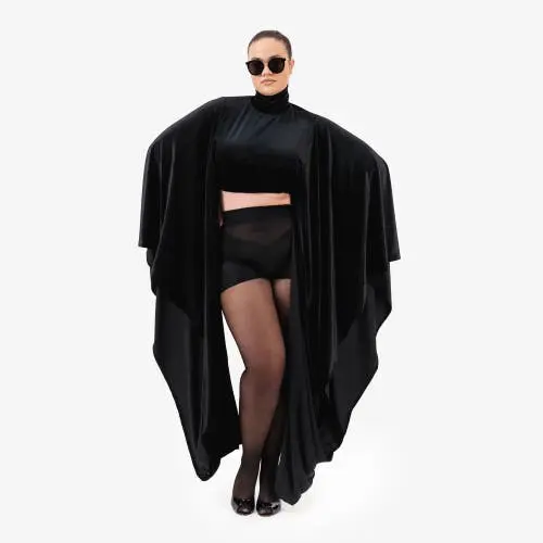 UCHÈ Velvet Agbada Cropped Top