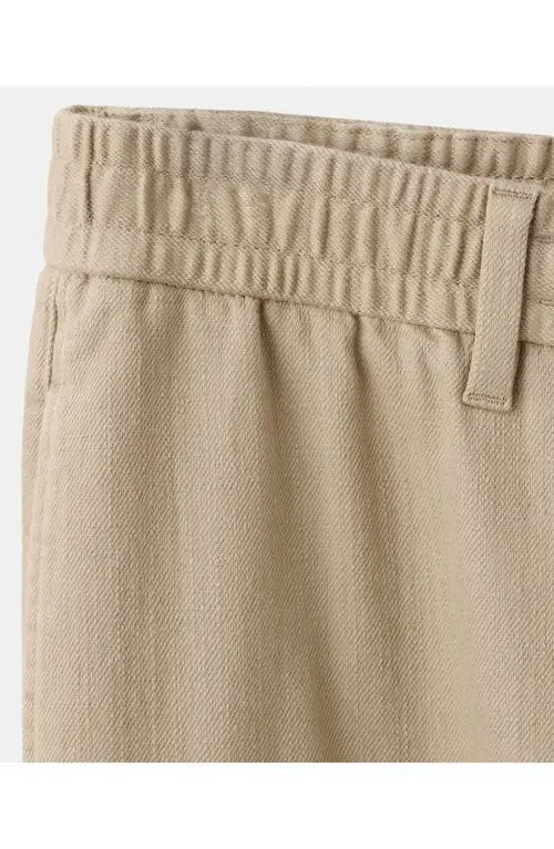 Mango Relaxed Fit Cotton & Linen Pants - Beige
