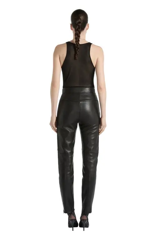 Balmain Lambskin Biker Trousers