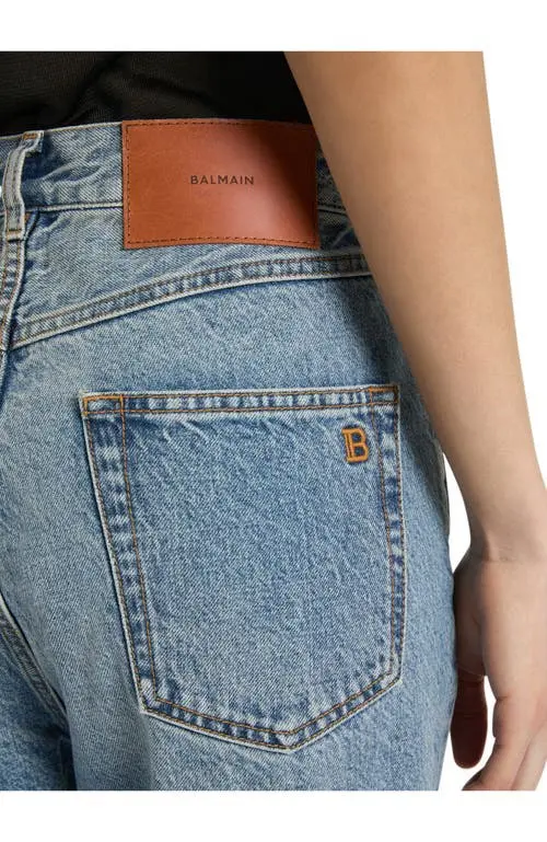 Balmain Straight-leg Faded Denim Jeans