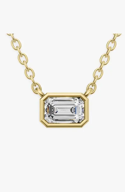 SEREIA OFFICIAL 14k Gold 0.75 Ct Lab-grown Emerald Cut Bezel Pendant - Yellow Gold