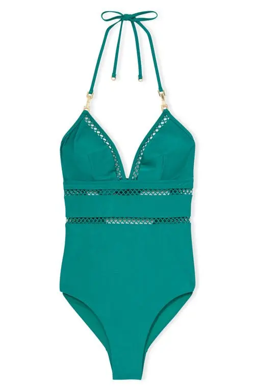 REISS Aria Halter One Piece Swimsuit